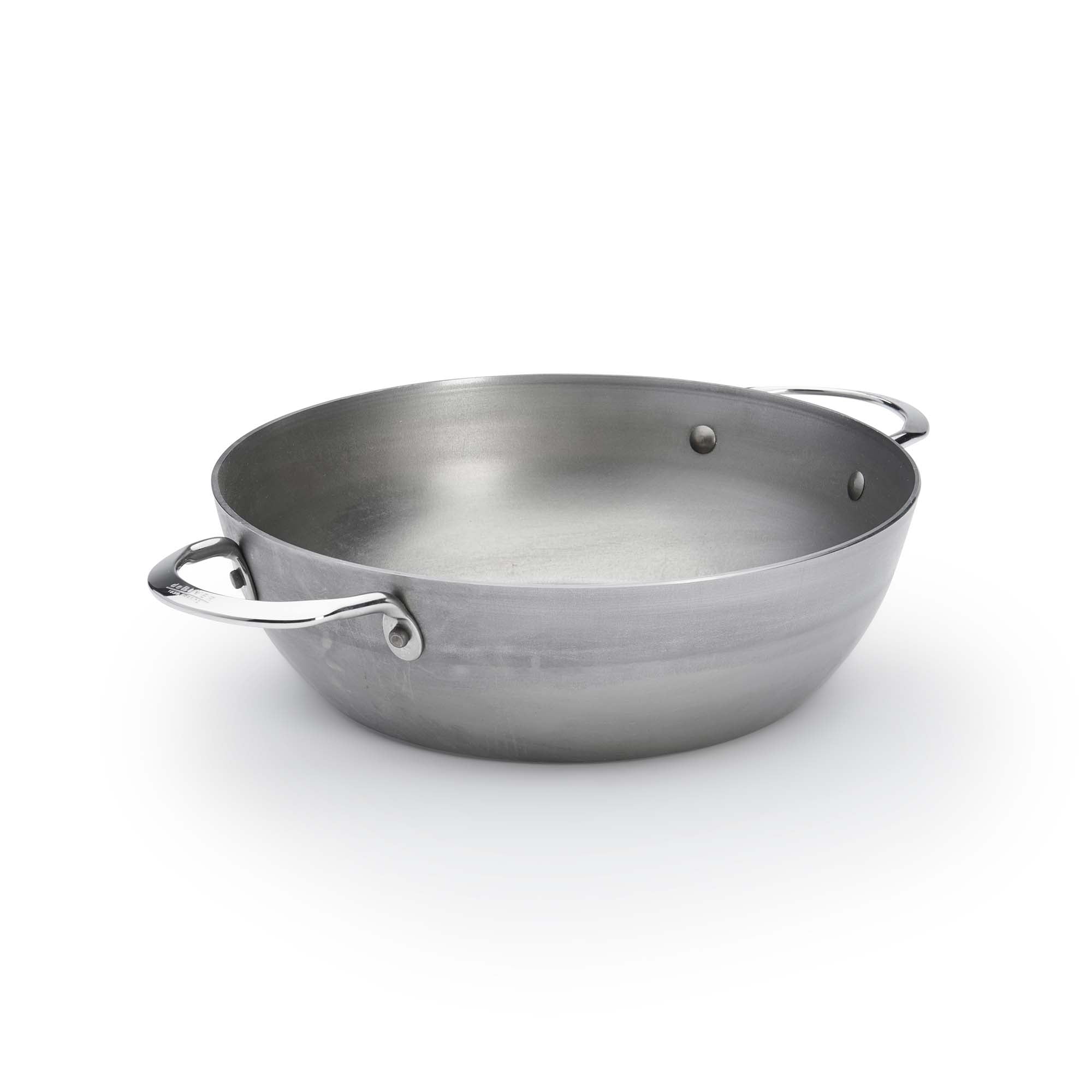 deep iron saute pan 24 cm debuyer carbon steel – pfannenprofis.com