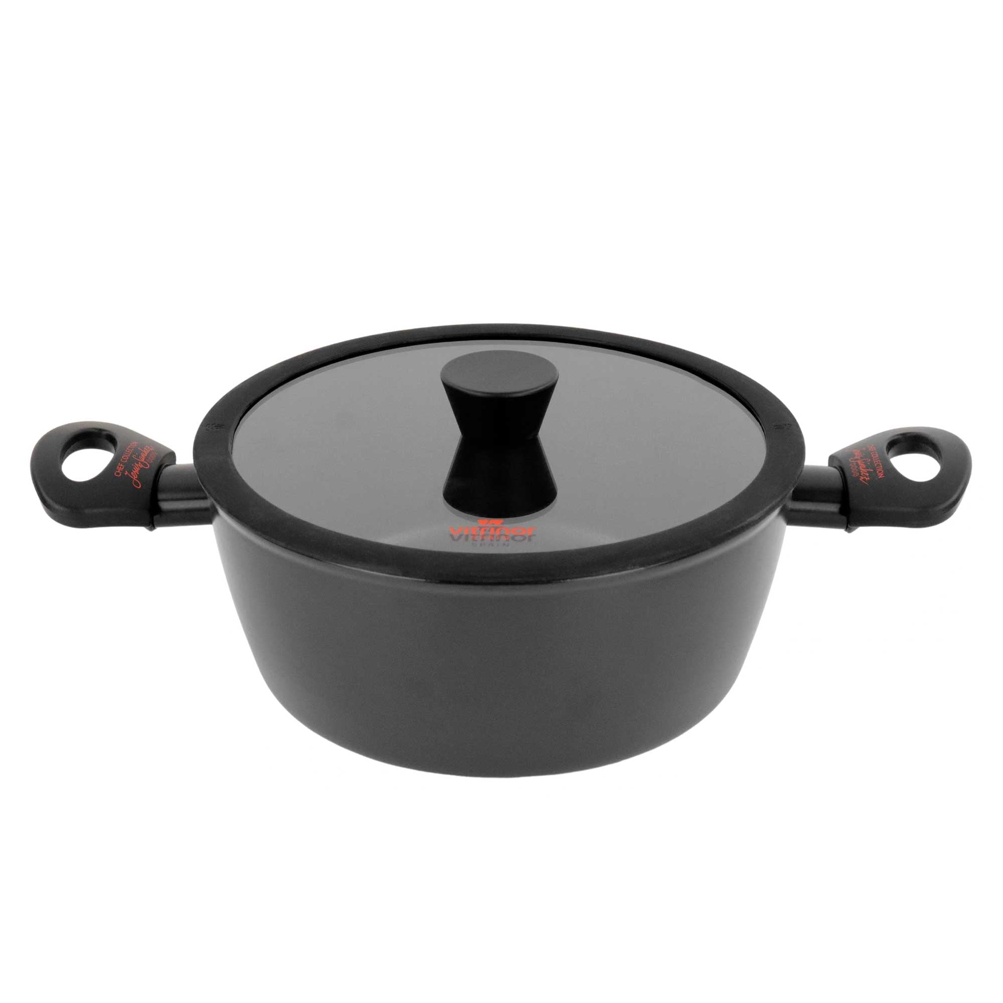 Non-stick steel enamel pot 24 cm energy-saving with glass lid 4.4L ...