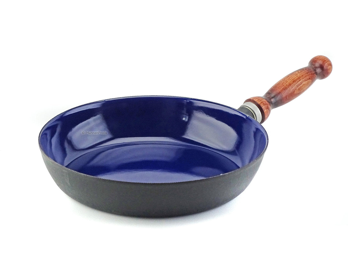 Emaille Pfanne 24 cm Holzgriff abnehmbar – pfannenprofis.com