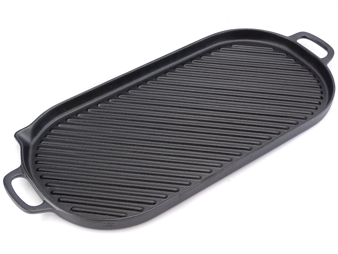 griddle cast iron oval ribbed pre-seasoned – pfannenprofis.com